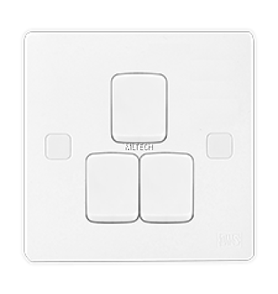 6 Series Plate Switches Single Pole 10AX 250V - 3 Gang Single Pole