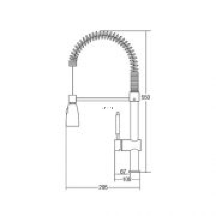 AMMX-10230 Flexible Hose Kitchen Pillar Sink Tap - Mixer